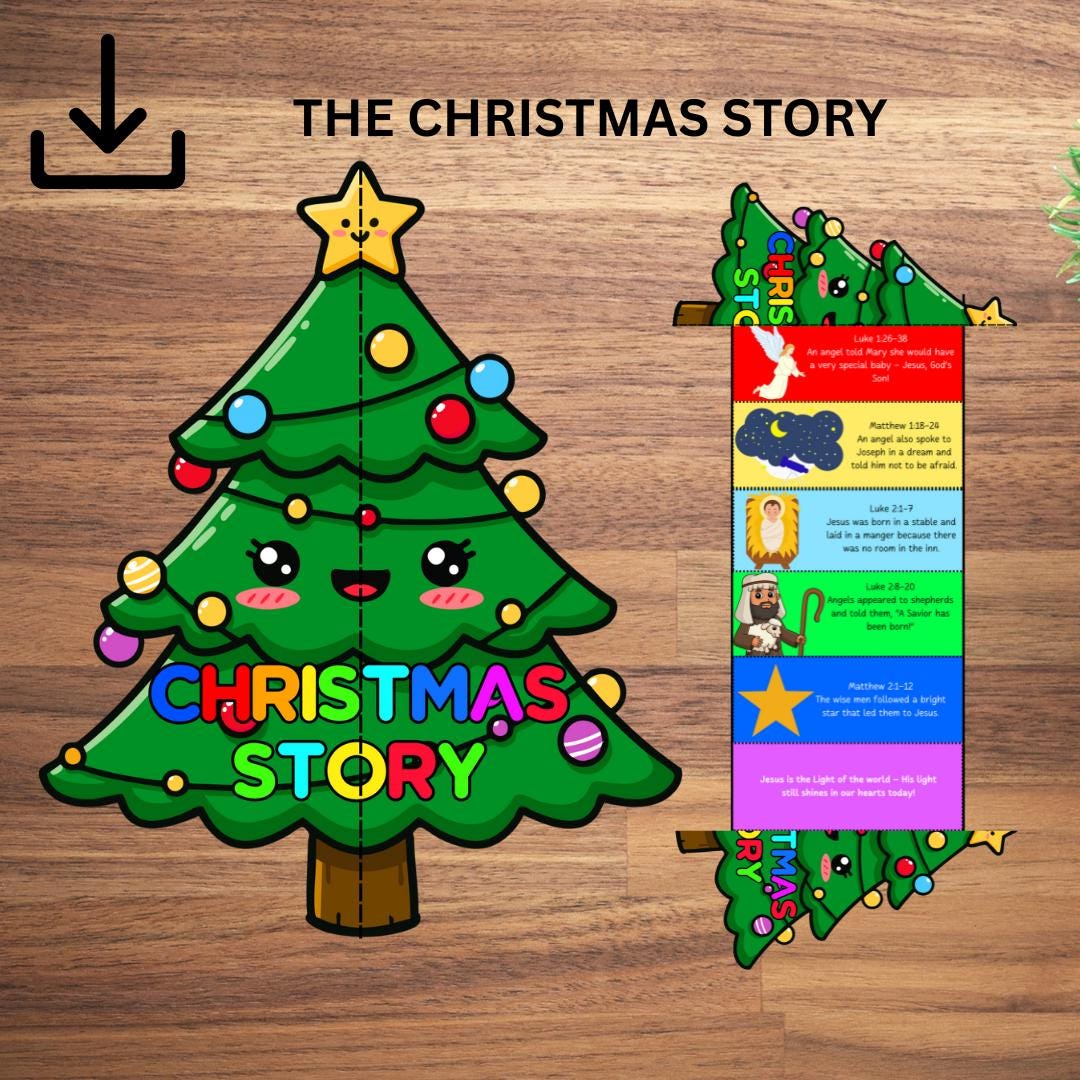Christmas Story Tree Craft, Nativity Craft (digital Download), Bible ...