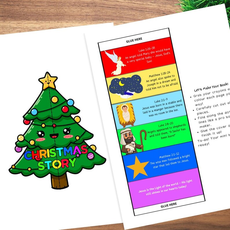 Christmas Story Tree Craft, Nativity Craft (digital Download), Bible ...