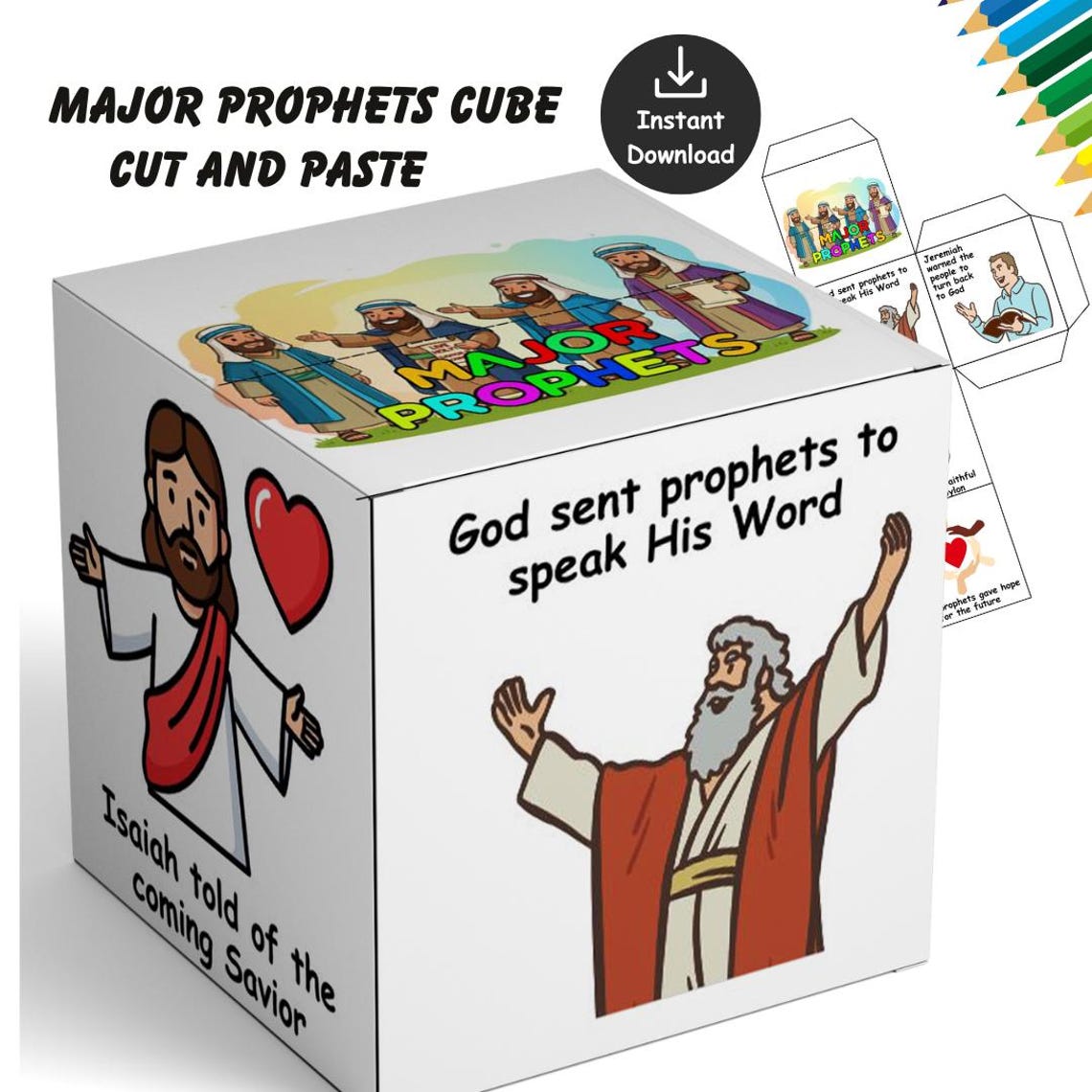 Major Prophets Cube Craft, Bible Study Lesson Guide, Sunday School ...