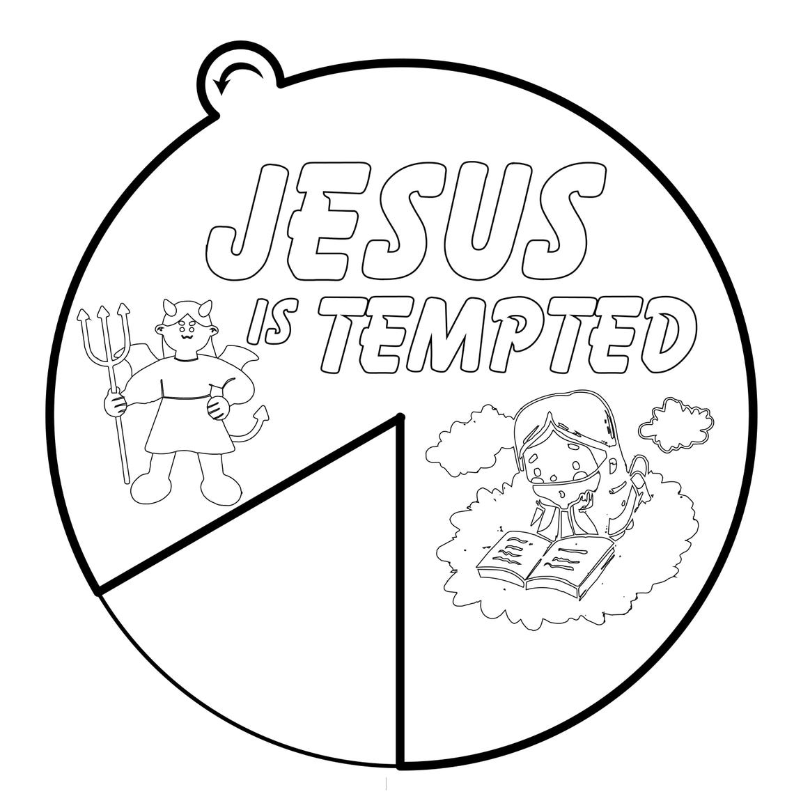 Jesus is Tempted in the Wilderness Coloring Wheel, Matthew 4:1-11 Bible ...