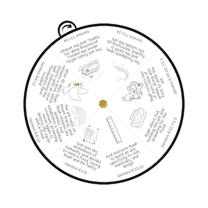 Noahs Ark Coloring Wheel, Printable Bible Activity, Kids Bible Lesson ...