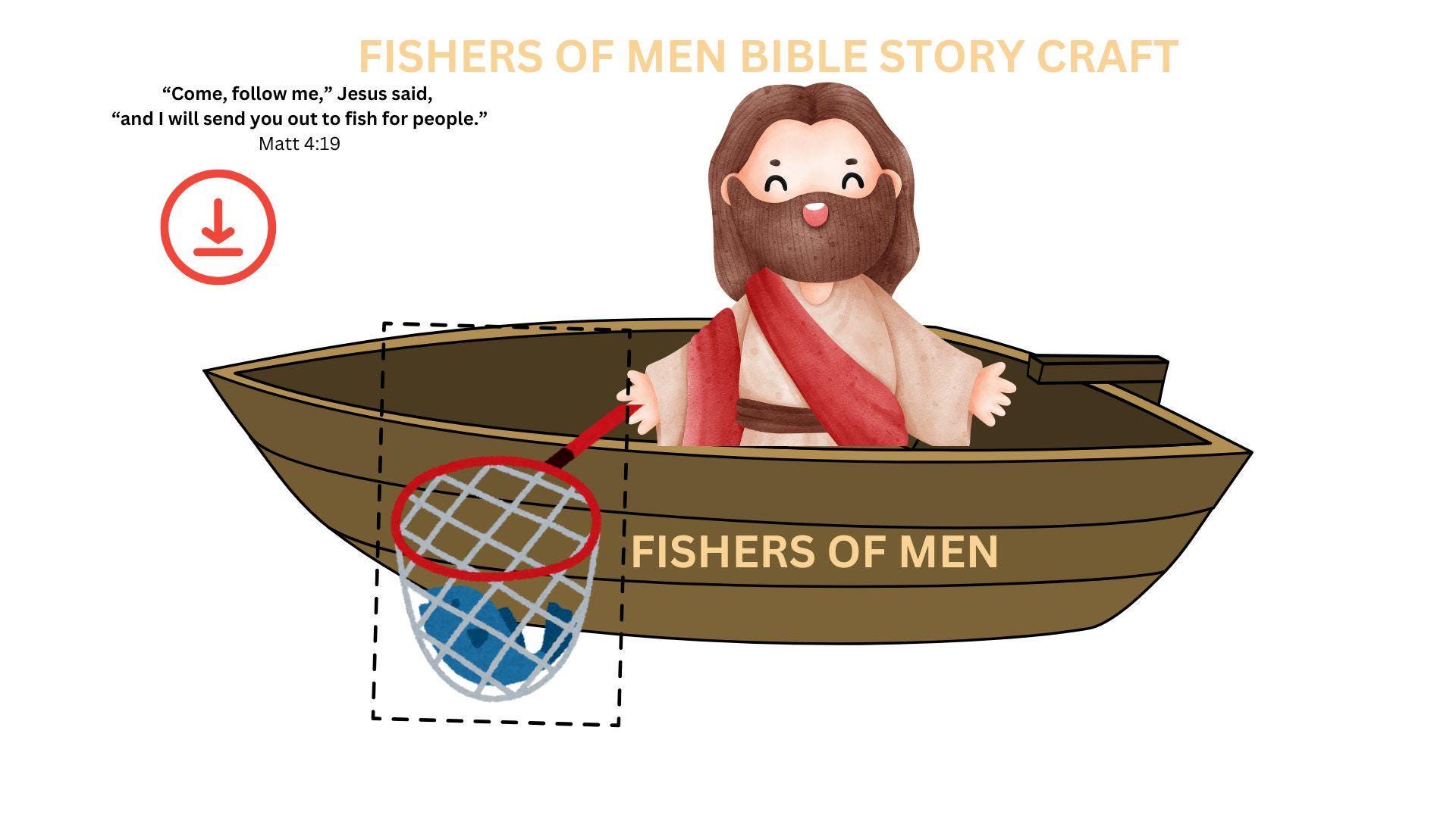 Fishers of Men Bible Craft for Kids, 12 Disciples of Jesus, Sunday ...