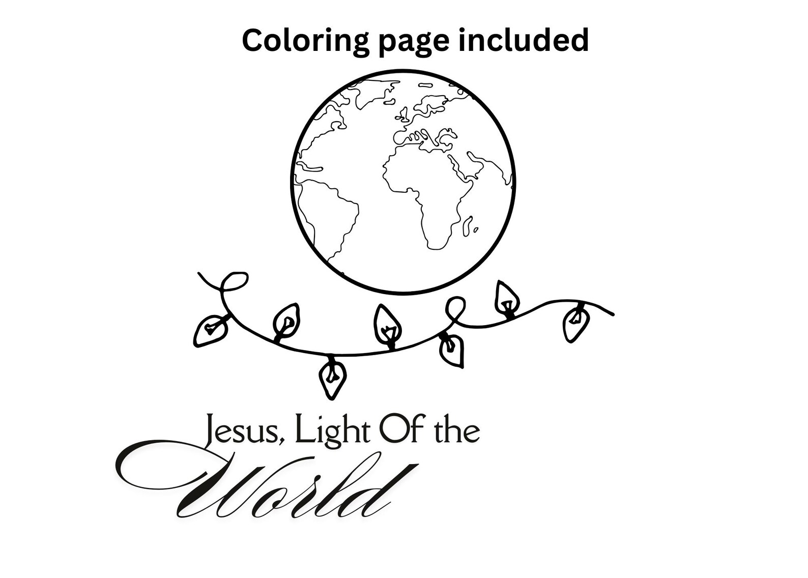 Thumbprint Christmas Lights Printable Art Template, Fingerprint Craft ...