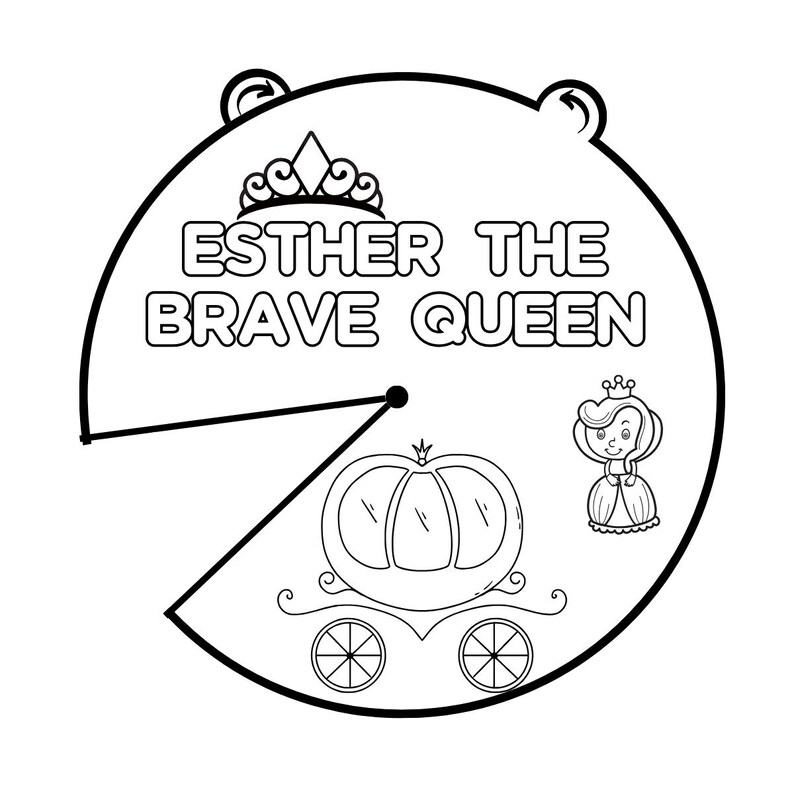Queen Esther Coloring Wheel, Esther Bible Study Craft, Printable Bible ...