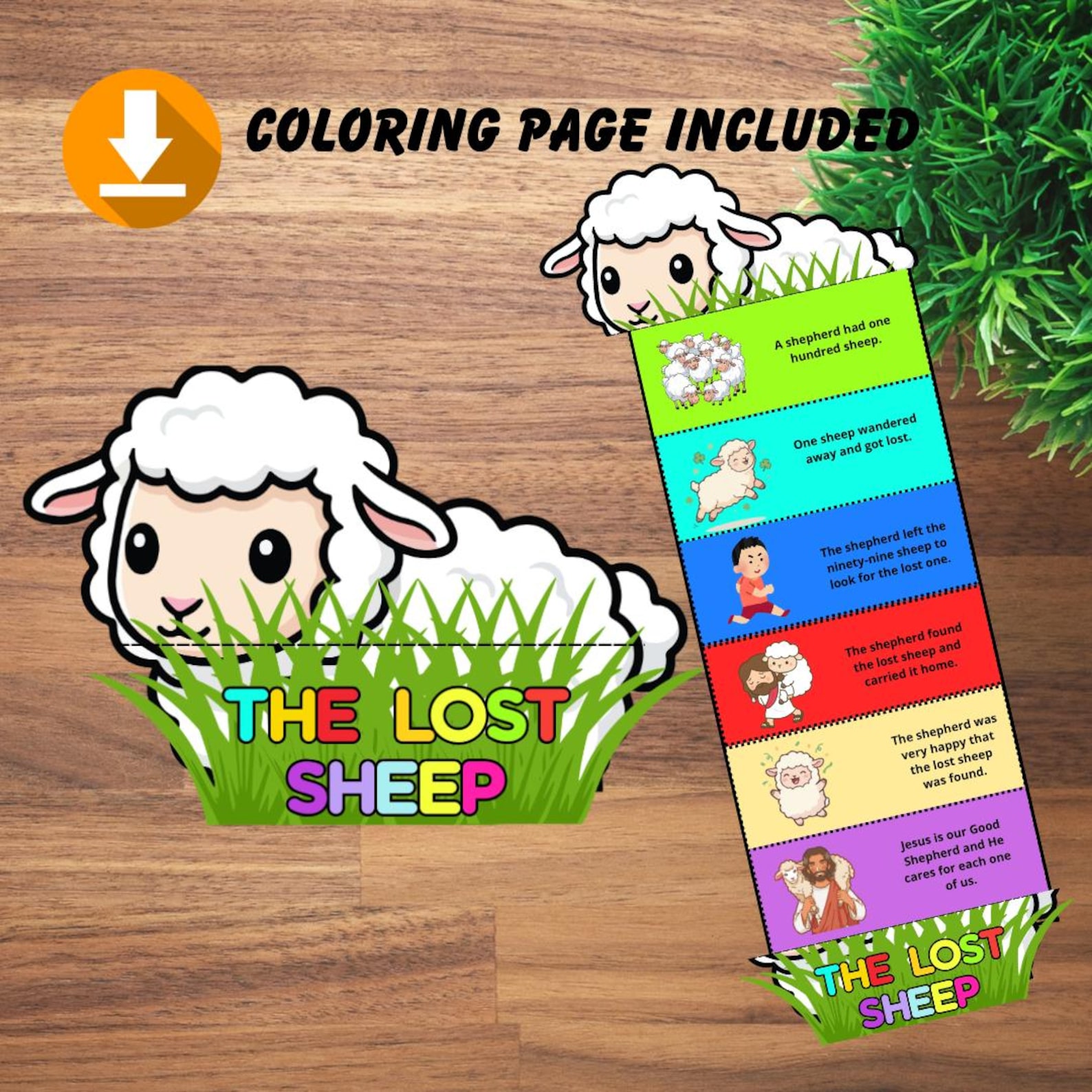 The Lost Sheep Bible Story Craft Printable for Kids Sunday School ...