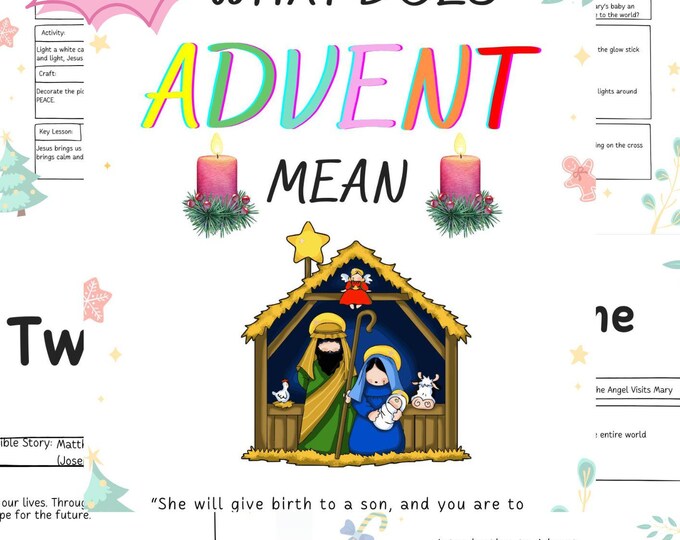 Advent Bible Lesson Christmas Craft Activity Printable for Kids, Kids ...