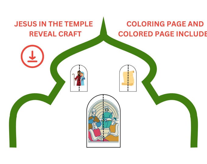 Jesus in the Temple Bible Craft, Sunday School Activity and Craft ...