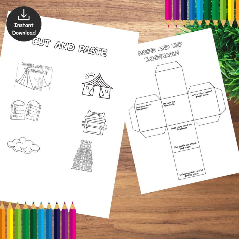 The Tabernacle Coloring Cube Craft, Printable Story Cube, Sunday School ...