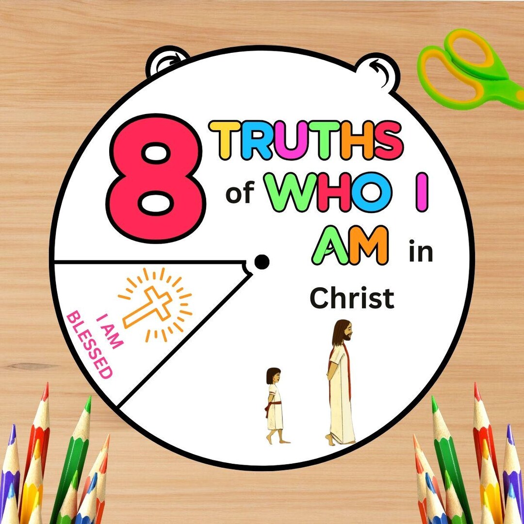 Printable Identity in Christ Coloring Wheel/ Printable Bible Activity ...
