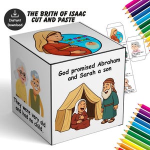 Isaac’s Birth Coloring Cube Craft, Memory Games, Bible Craft for Kids ...