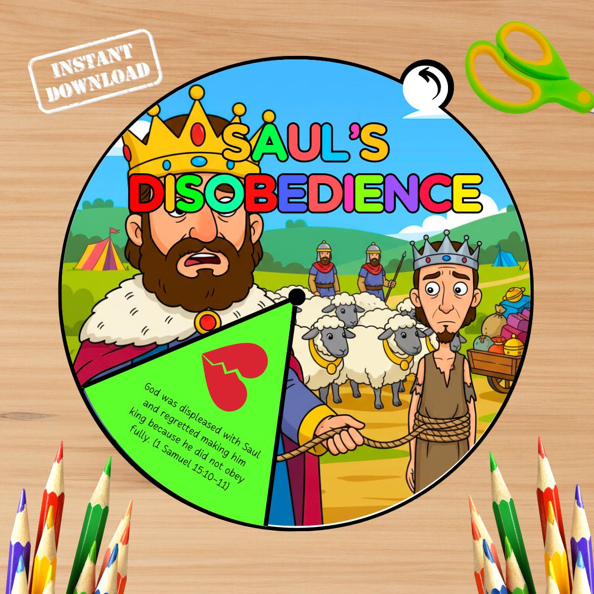 King Saul's Disobedience Spinner Wheel Craft, Bible Study Lesson Sunday ...
