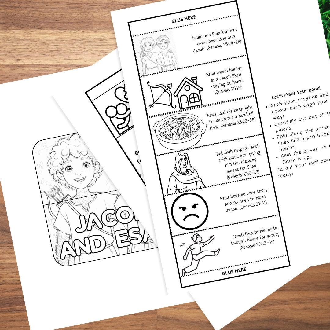 Jacob and Esau Folding Surprise, Bible Craft, Bible Story Lesson ...