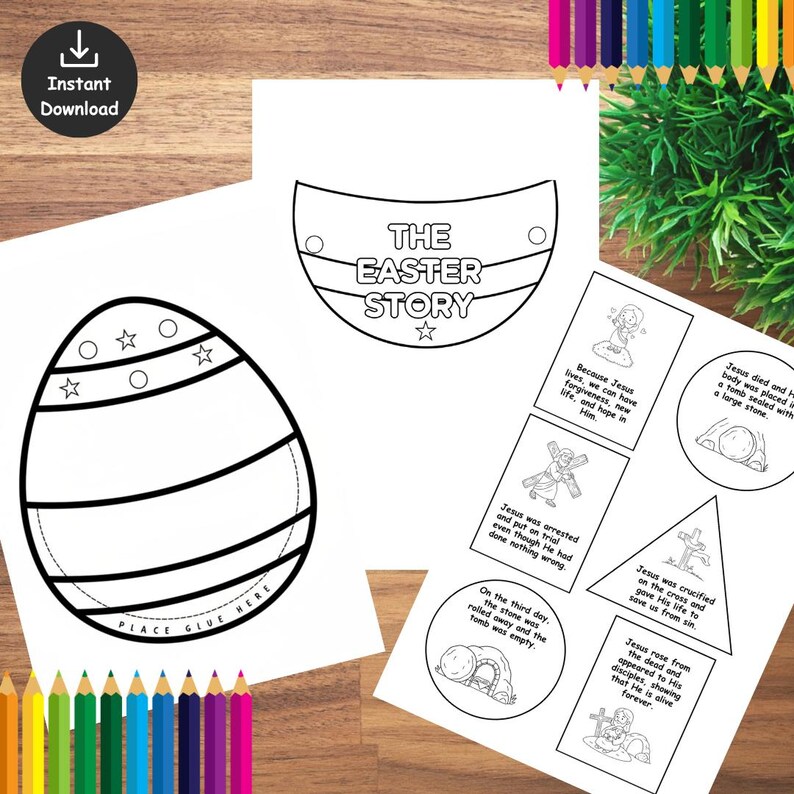 The Resurrection Story of Jesus Easter Basket Printable Craft Activity ...