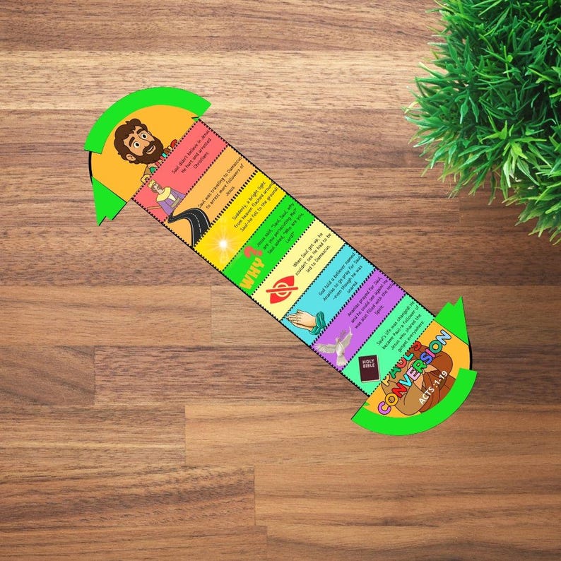 From Saul to Paul Coloring Wheel, Bible Story Activity for Kids ...