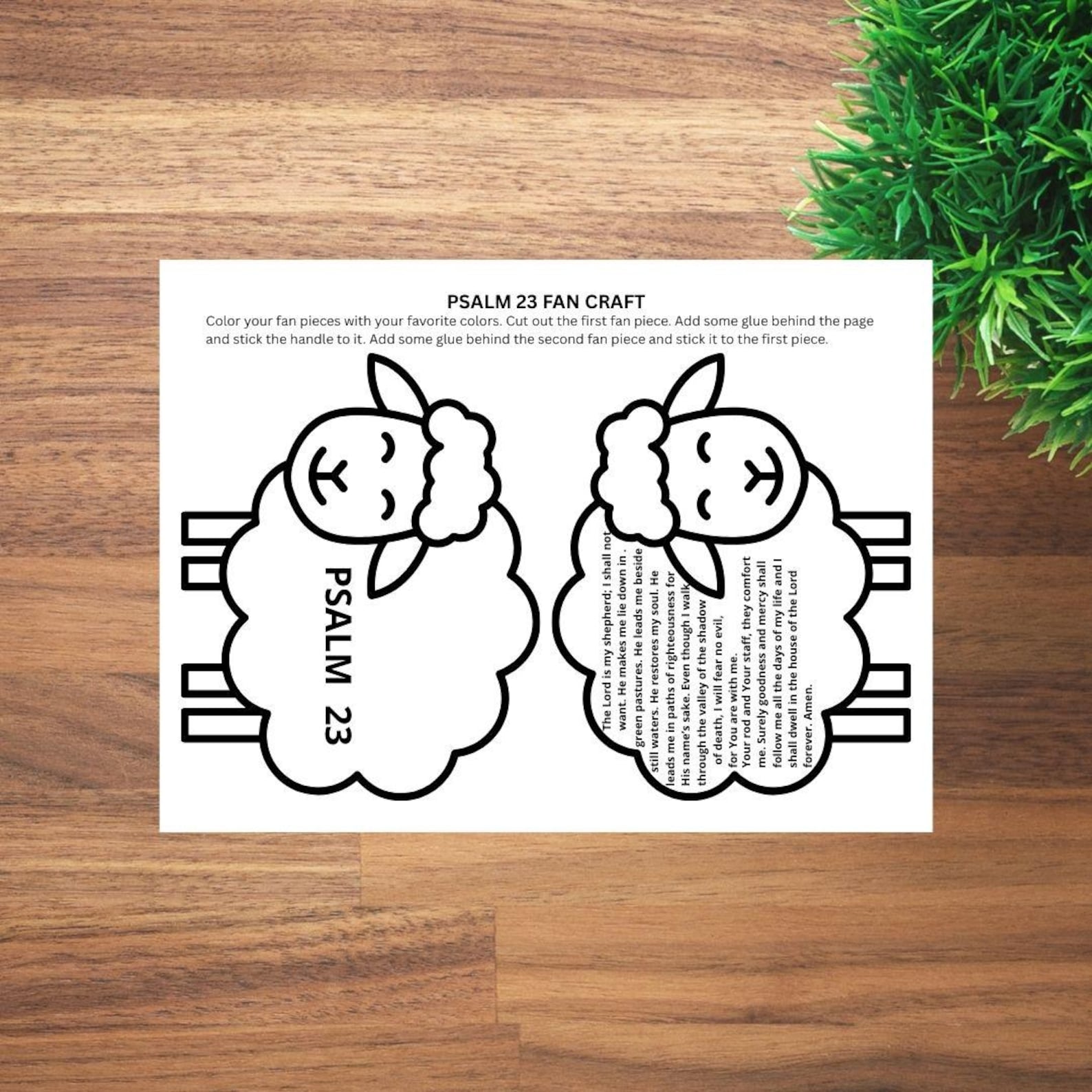 Psalm 23 Fan Bible Craft, Bible Lesson, Psalm Craft, Sunday School ...