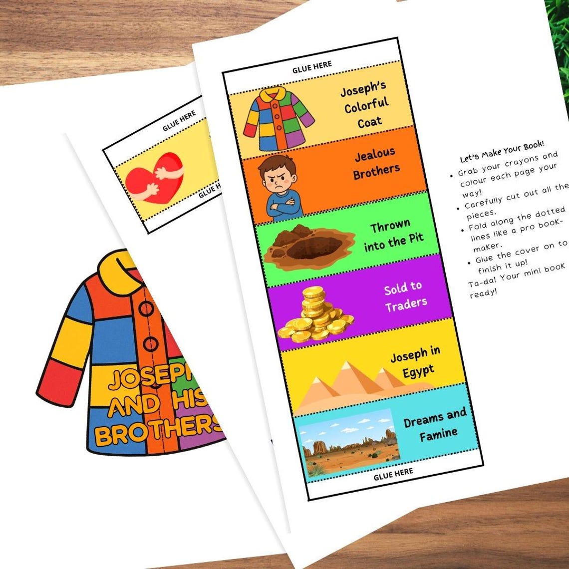 Joseph's Coat of Many Colors, Bible Story, Folding Surprise Bible Craft ...