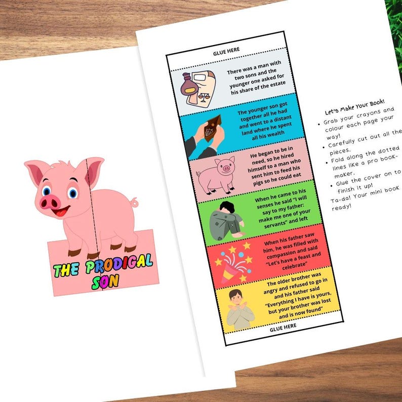 The Prodigal Son Folding Surprise, Bible Story Activity, Sunday School ...