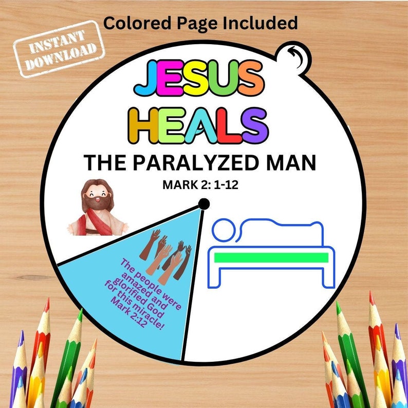 Jesus Heals a Paralyzed Man Bible Craft for Kids, Miracles of Jesus ...