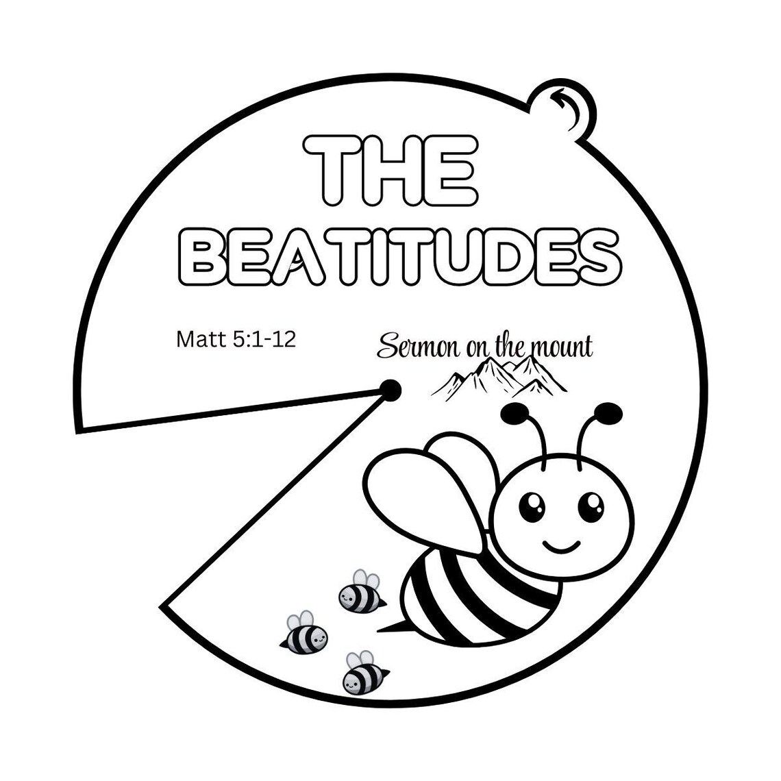 Beatitudes Coloring Wheel, Printable Bible Verse Activity, Watercolor ...