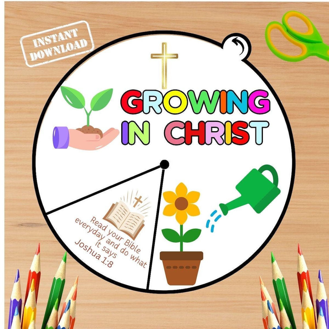 Growing in Christ Craft Activity for Kids, Bible Printable Activity ...