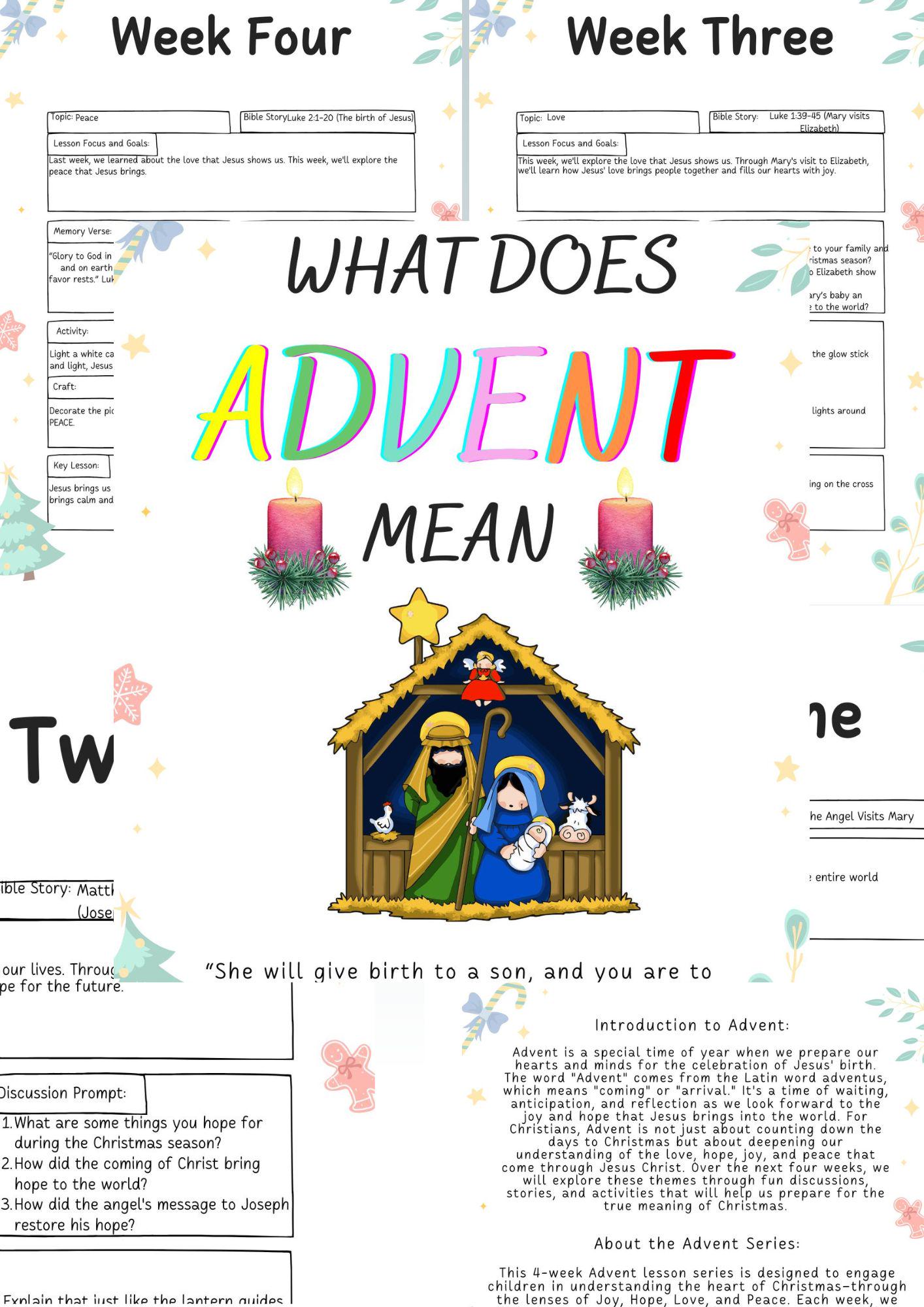 Advent Bible Lesson Christmas Craft Activity Printable for Kids, Kids ...