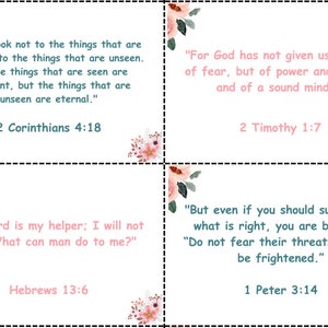 Fear and Anxiety Bible Verse Cards, Bible Study Printable, 40 Scripture ...