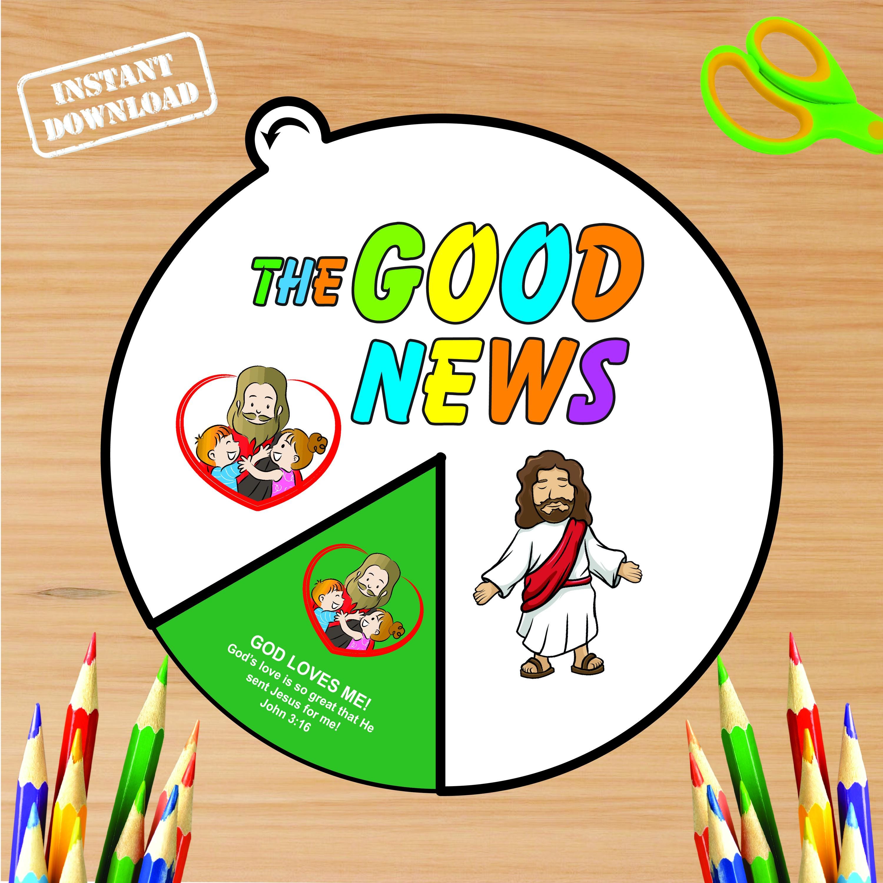 The Good News, Coloring Wheel, John 3:16, Bible Activity, Gospel, Kids ...