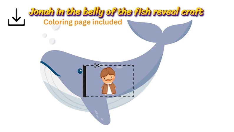 Jonah and the Big Fish, Reveal Bible Craft, Bible Craft for Kids, Jonah ...