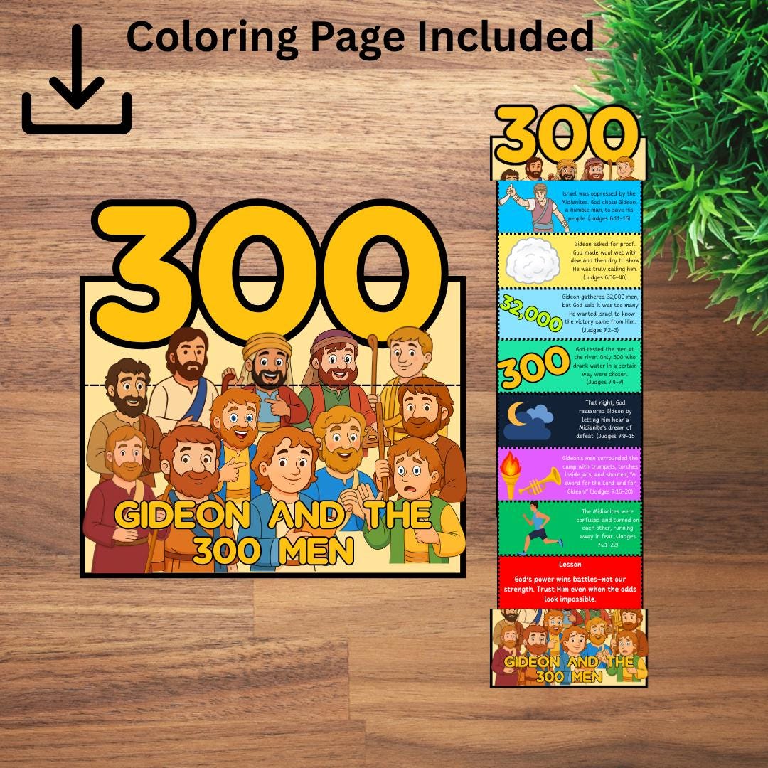 Gideon and the 300 Men Folding Surprise Bible Craft, Bible Story Lesson ...