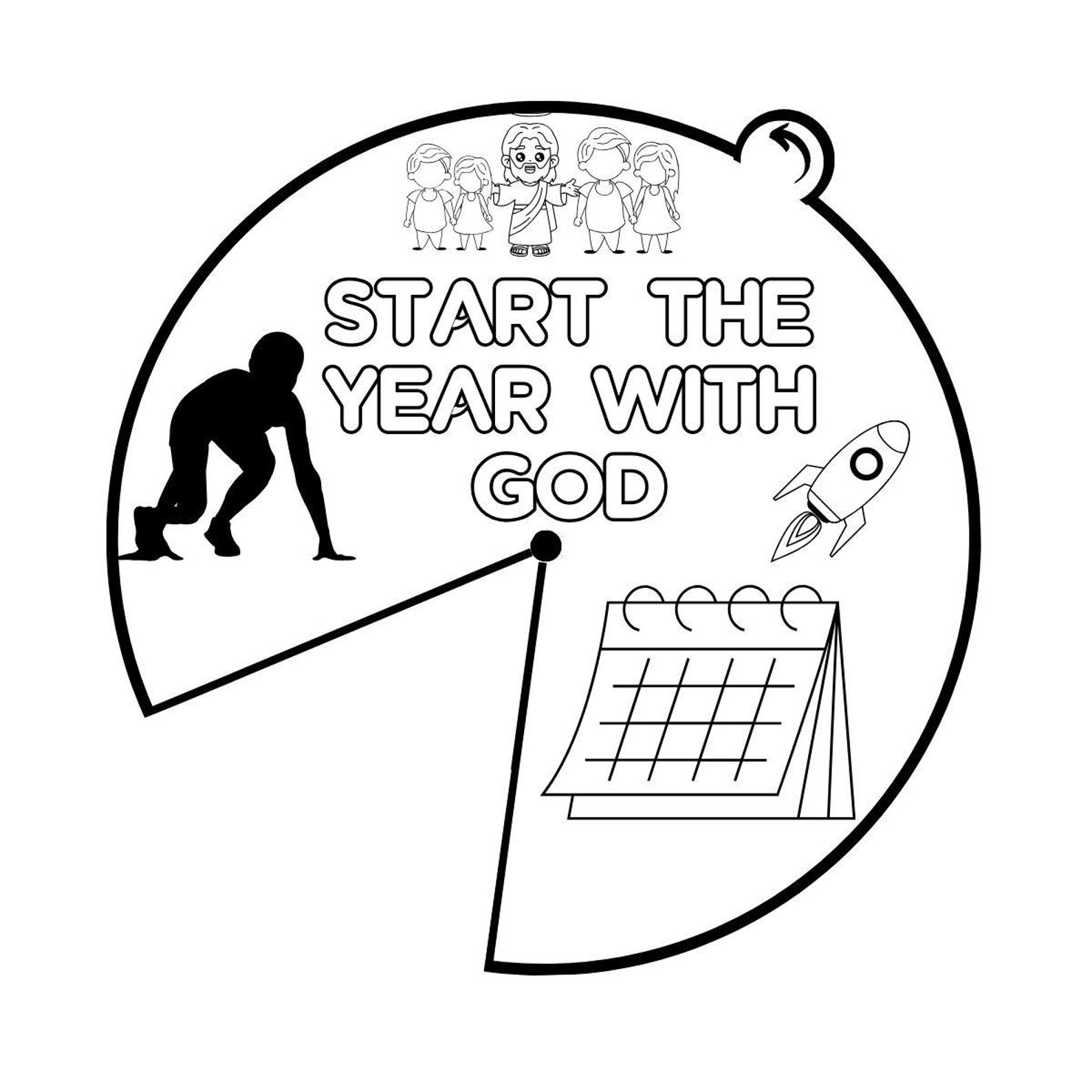 Start the Year With God Coloring Wheel | Christian New Year’s Craft for ...