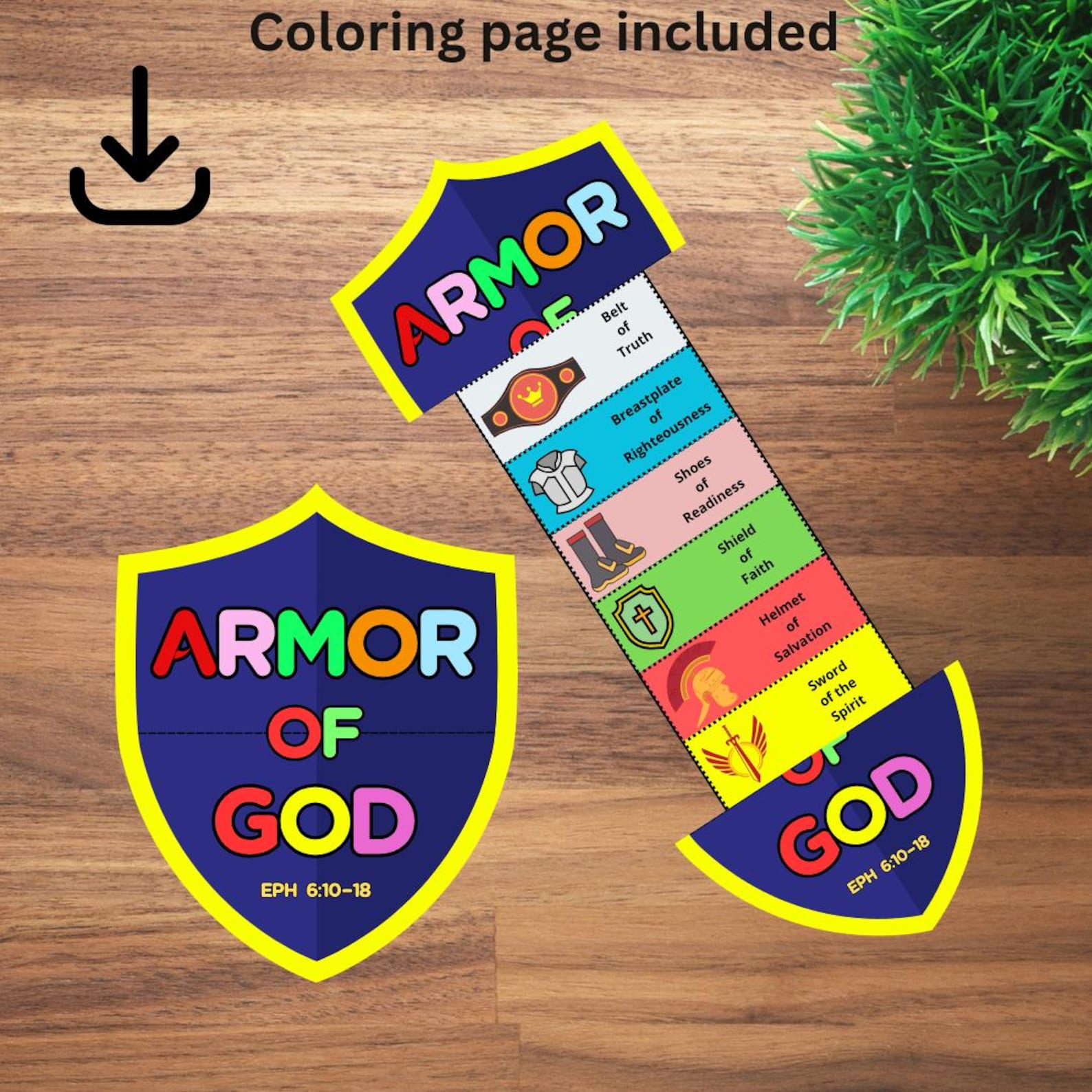 Armor of God Folding Surprise Bible Craft, Bible Lesson, Memory Game ...
