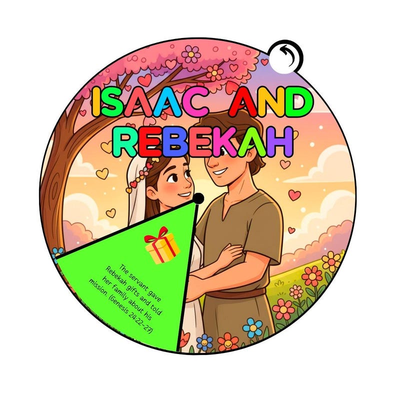 Isaac and Rebekah, Printable Bible Coloring Wheel, Sunday School Craft ...