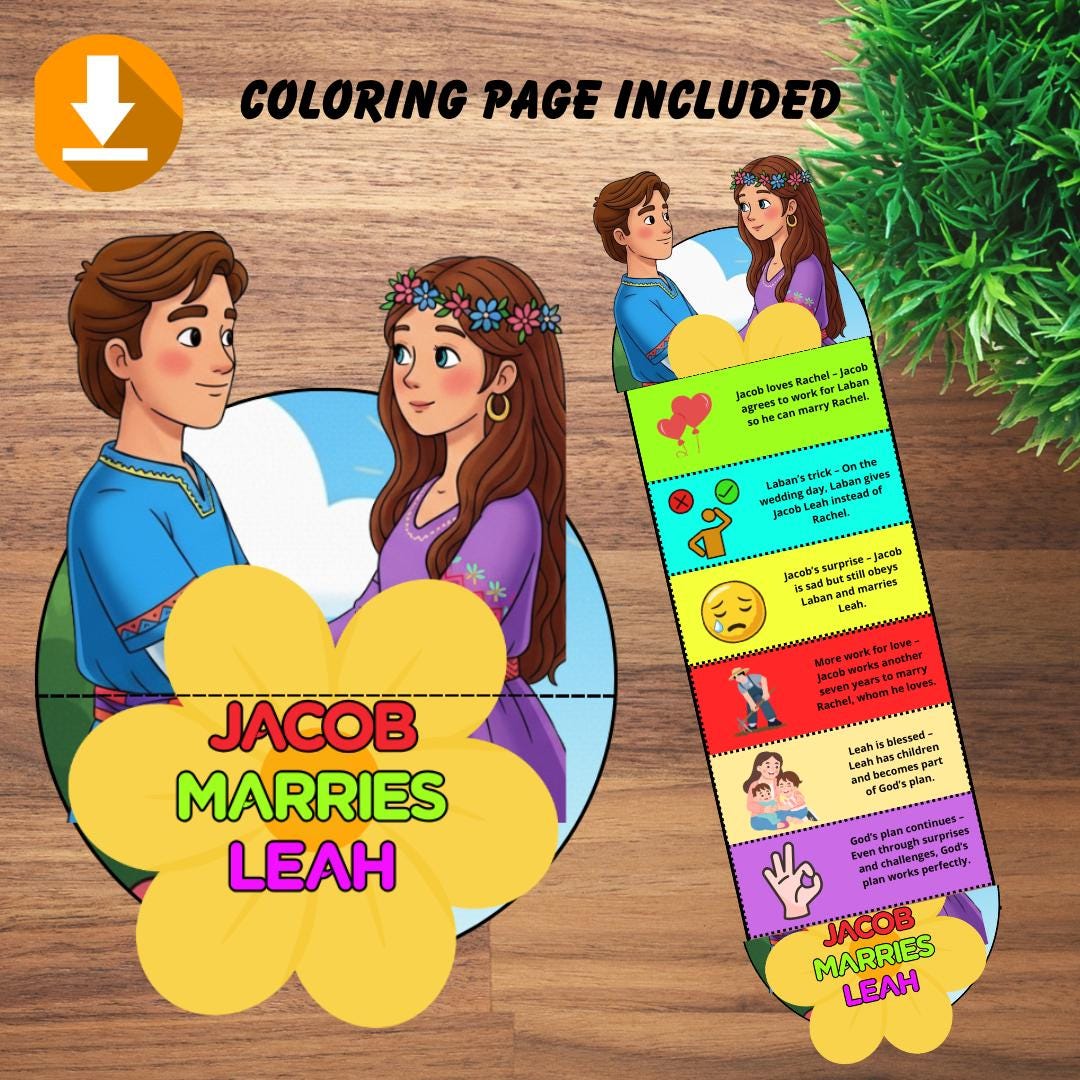 Jacob Marries Leah and Rachel Folding Surprise Bible Craft: Children ...