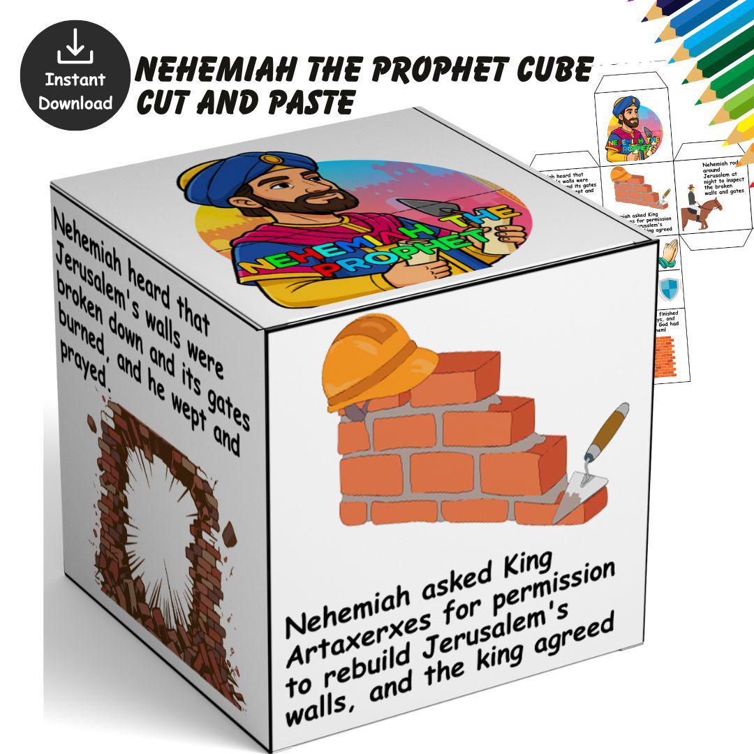 Nehemiah Cube, Bible Story Craft, Bible Lesson, Memory Game, Sunday ...
