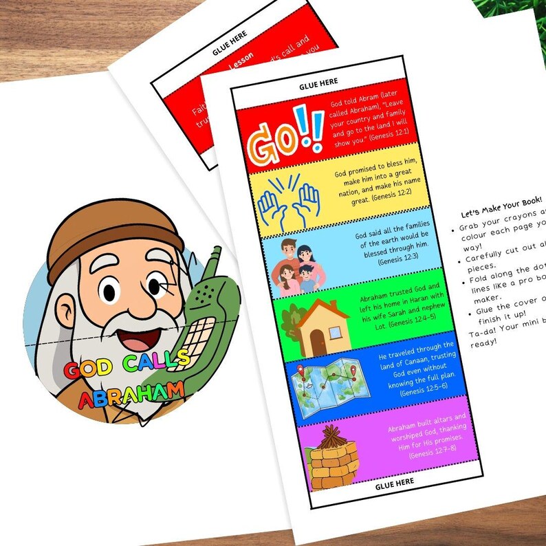 God Calls Abraham Folding Surprise Bible Craft, Bible Lesson, Sunday ...