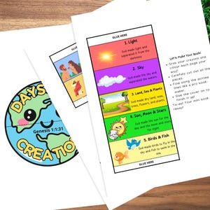 Days of Creation Folding Surprise Bible Craft, Bible Verse Activity ...