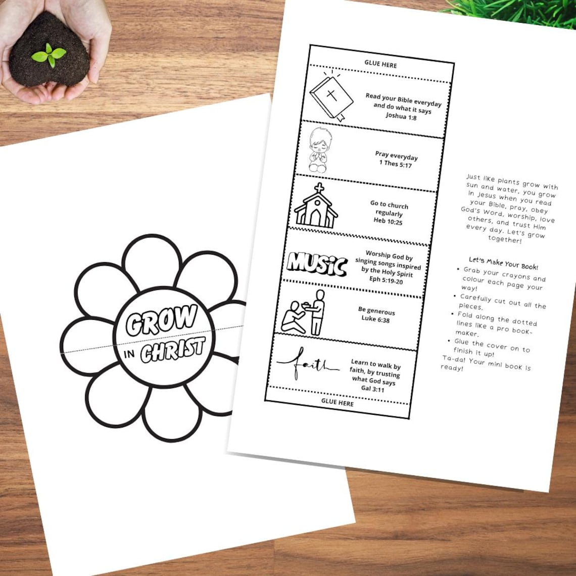 Growing in Christ Craft, Folding Surprise Bible Craft, Bible Lesson ...