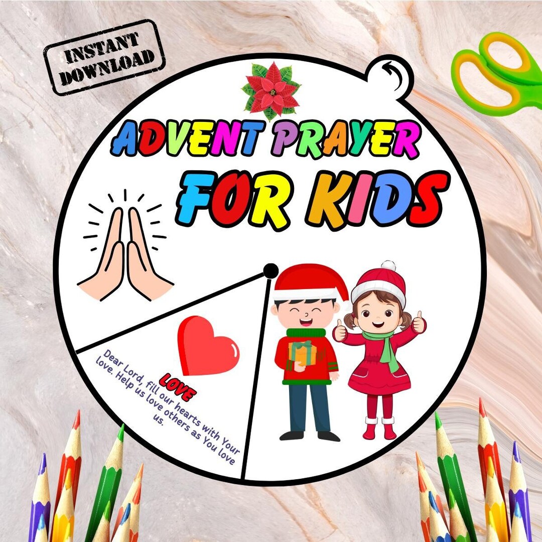 Advent Prayers Coloring Wheel, Bible Activity, Kids Bible Lesson ...