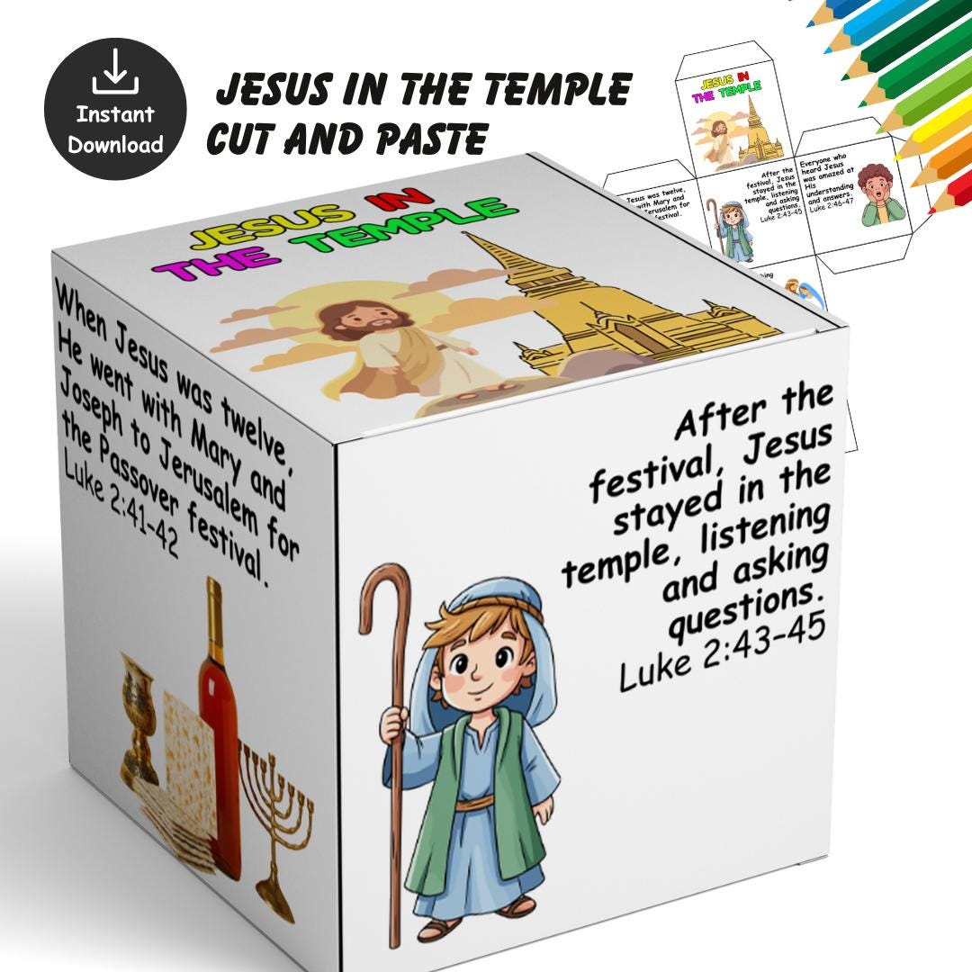 Jesus in the Temple Coloring Wheel, Luke 2, Bible Story, Kids Bible ...