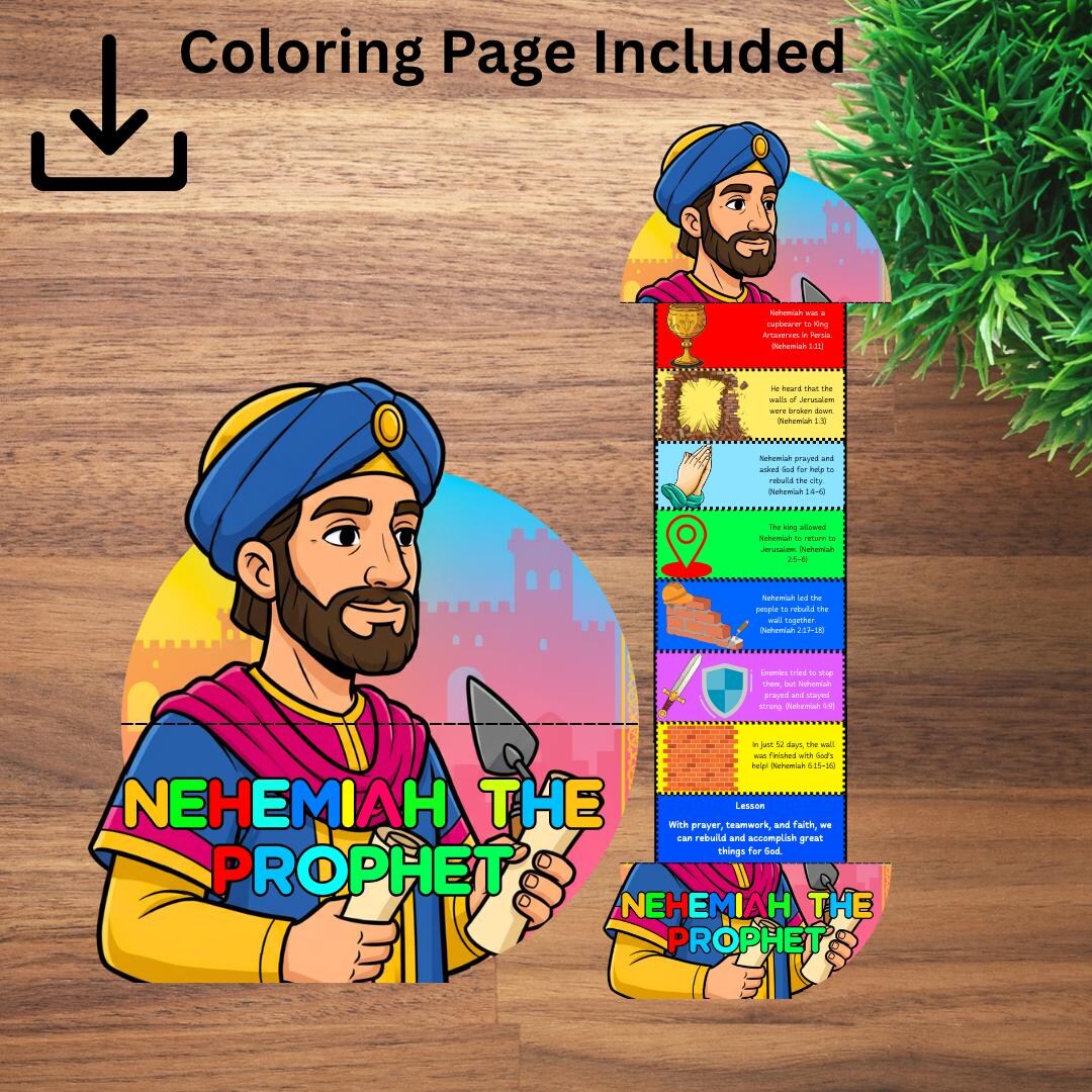 Nehemiah Folding Surprise Bible Story Craft, Bible Lesson, Memory Game ...