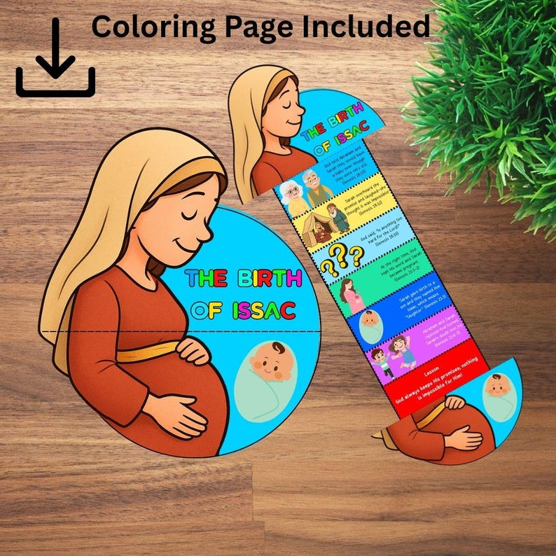 Birth of Isaac Folding Surprise, Memory Games, Bible Craft for Kids ...