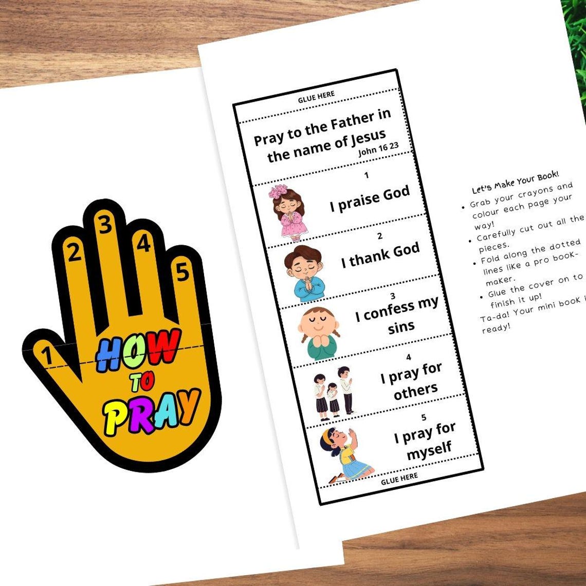 How to Pray Craft for Kids | Sunday School Bible Lesson | Learn to Pray ...