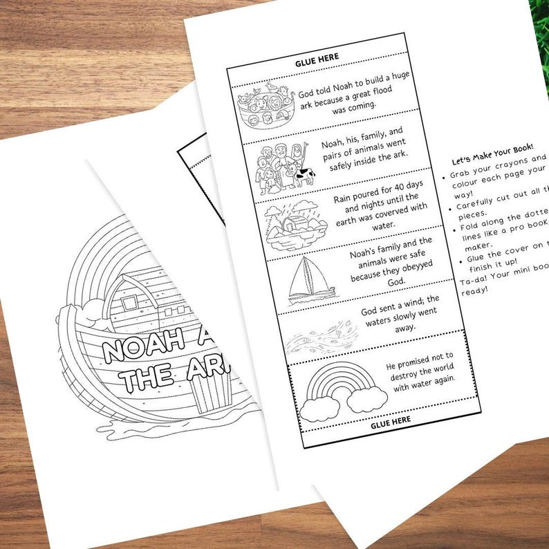 Noah's Ark Folding Surprise Bible Craft, Bible Lesson, Easter Craft ...