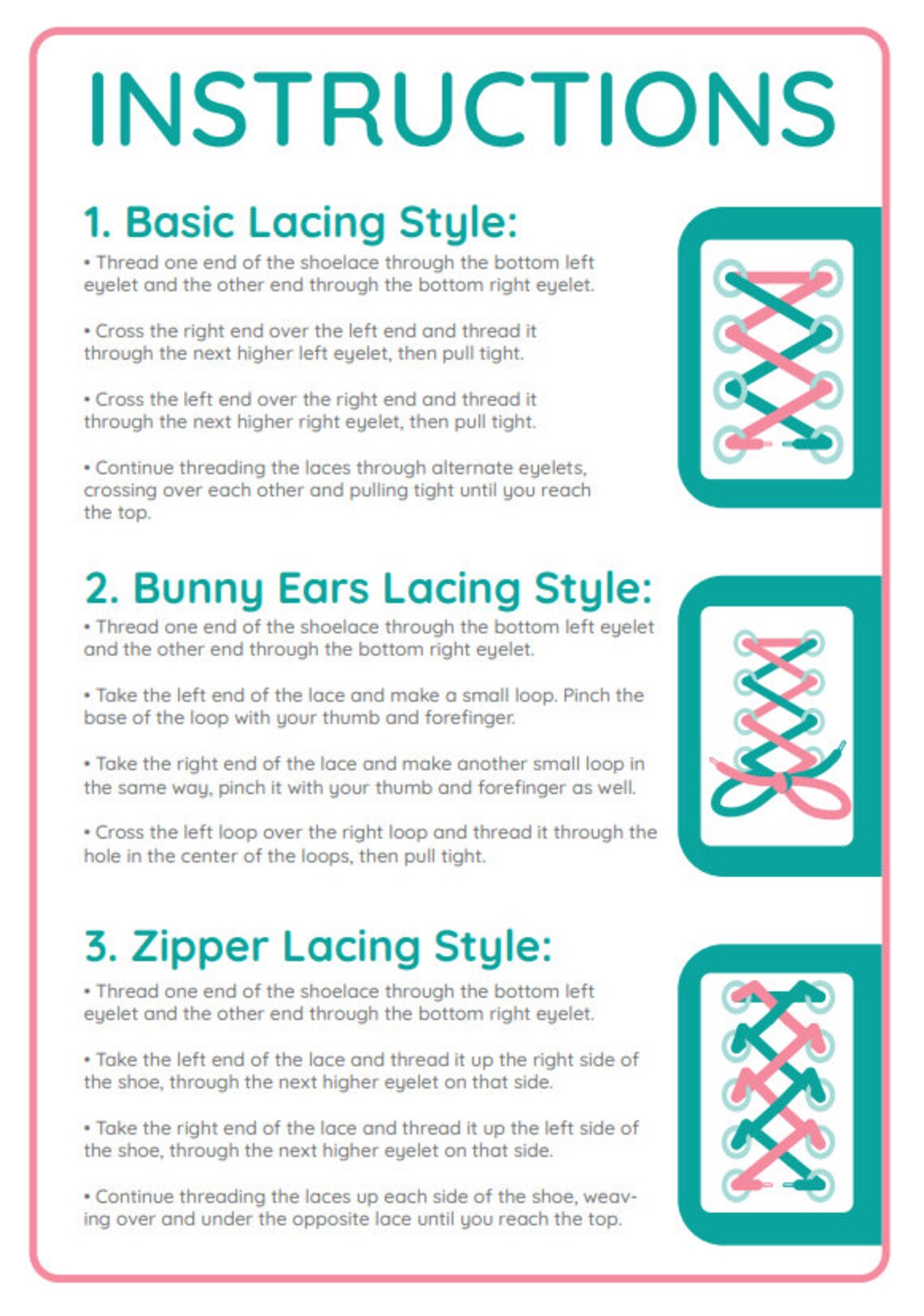 Shoe Lacing Cards, Printable Shoe Tying Practice, Shoelaces, Kid's Fine ...