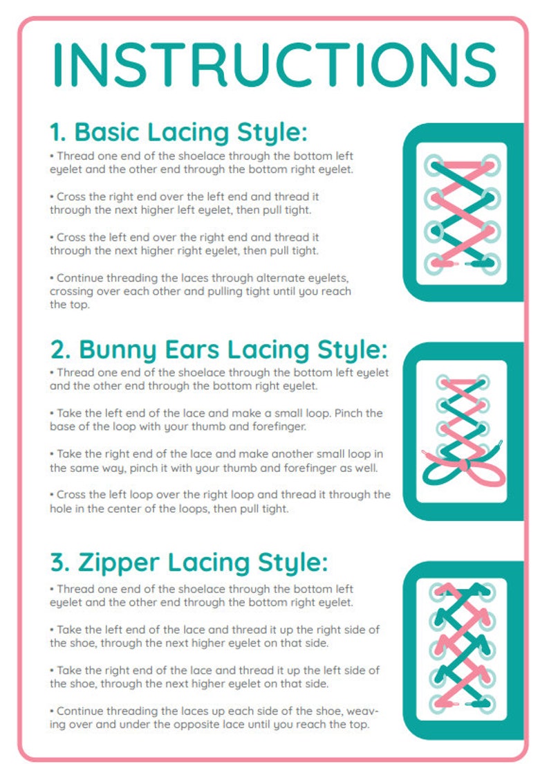 Shoe Lacing Cards, Printable Shoe Tying Practice, Shoelaces, Kid's Fine ...