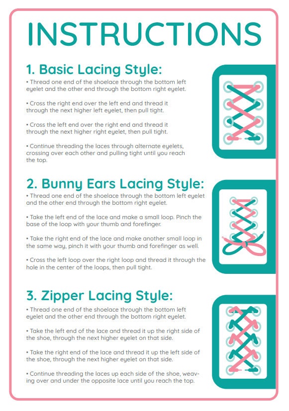 Shoe Lacing Cards, Printable Shoe Tying Practice, Shoelaces, Kid's Fine ...