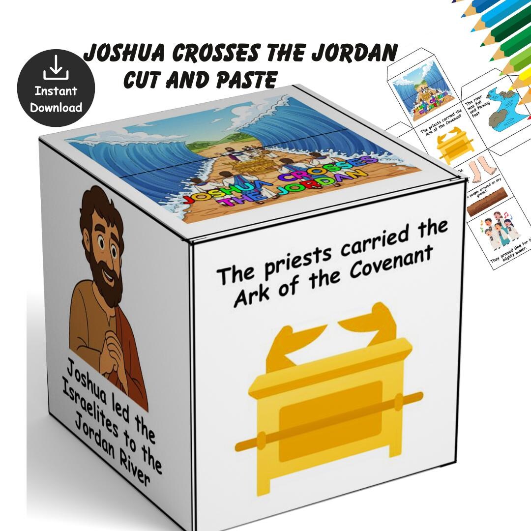 Joshua Crosses the Jordan Cube, Sunday School Craft, Bible Story ...