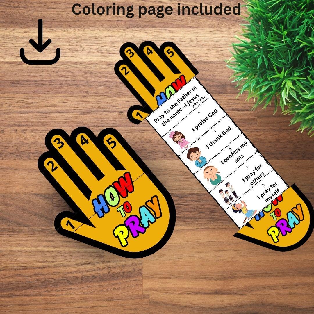 How to Pray Craft for Kids | Sunday School Bible Lesson | Learn to Pray ...