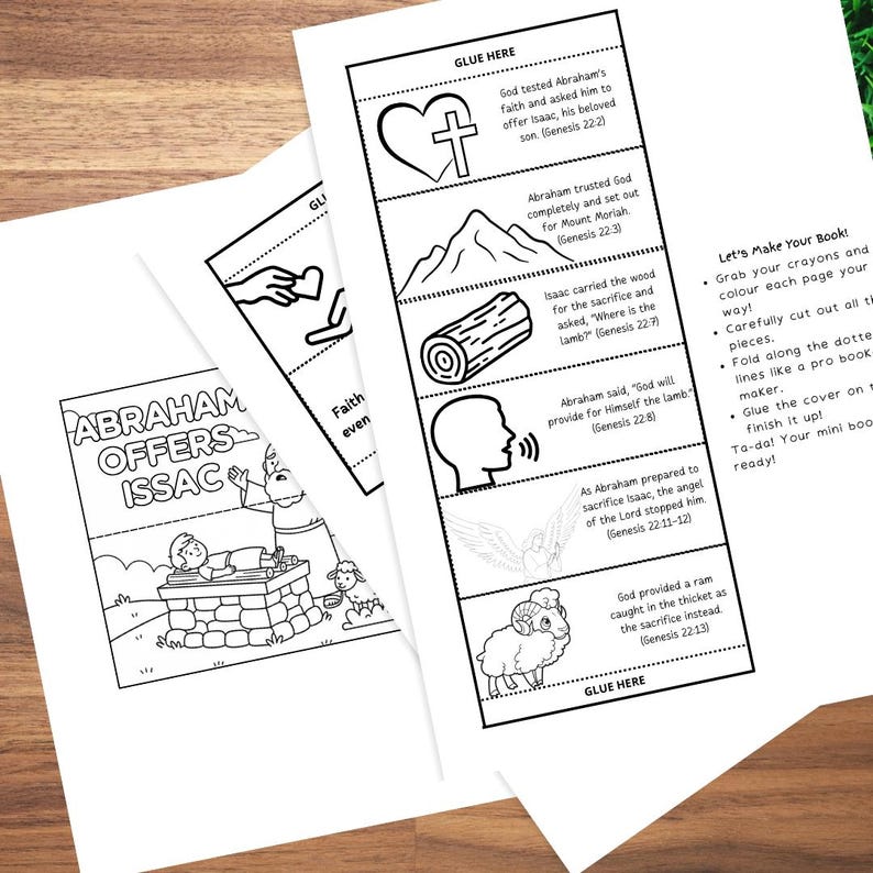 Abraham Offers Isaac Folding Surprise Bible Story Craft, Bible Lesson ...