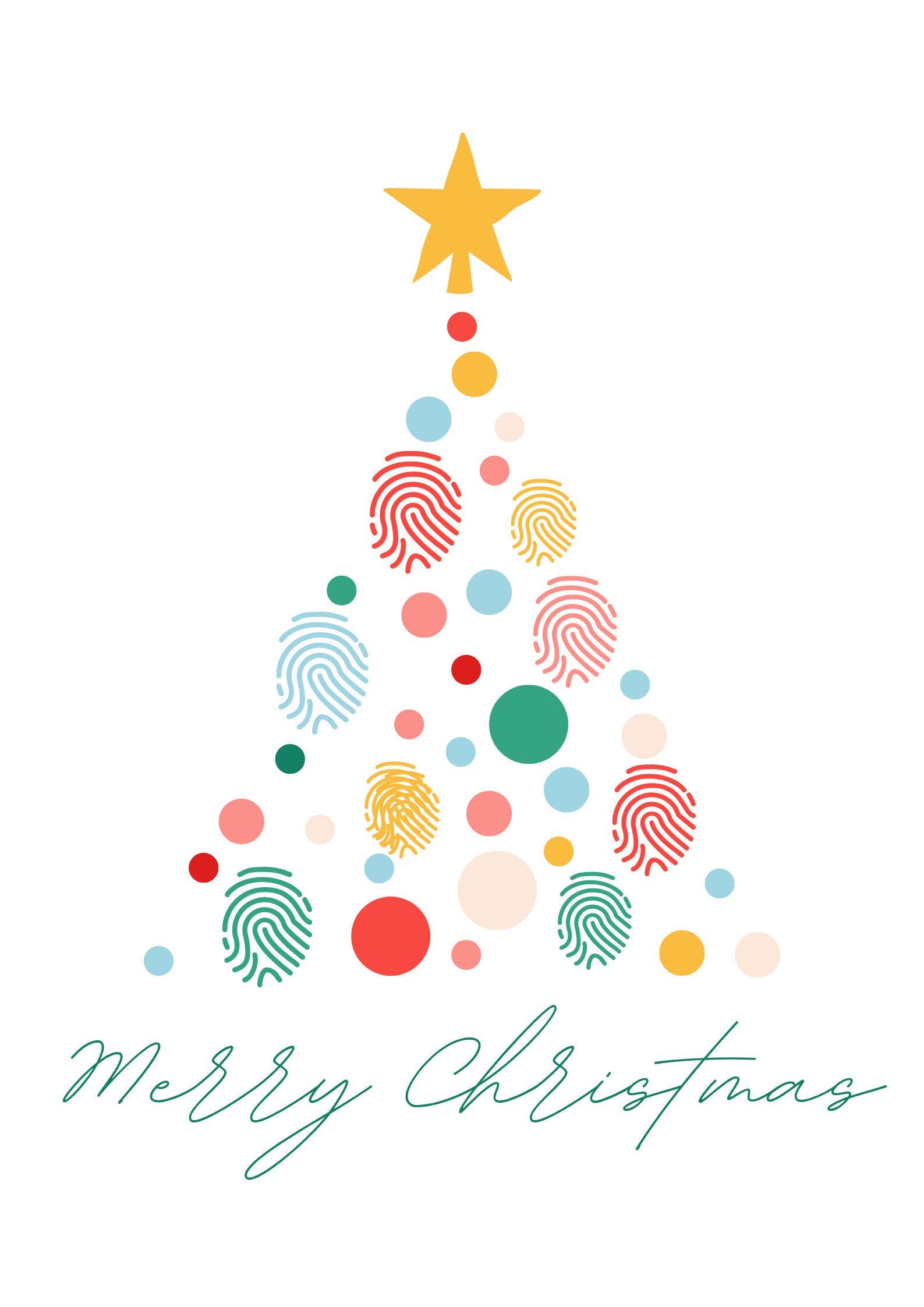 Fingerprint Christmas Tree Printable Craft , Advent Activity for Kids ...